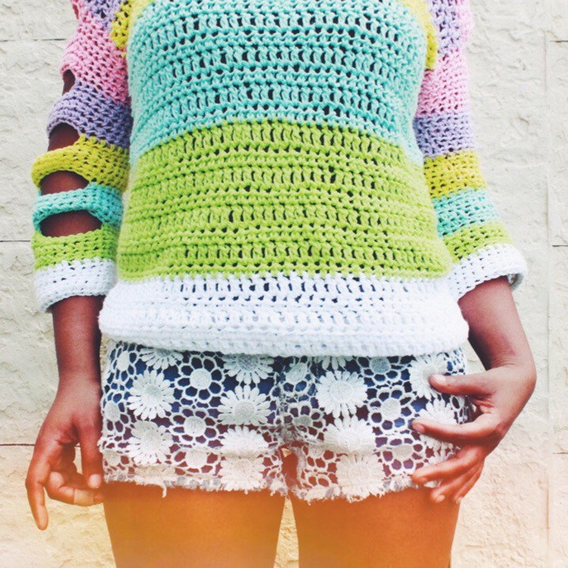 The Rainbow Connection Crochet Top Pattern. Instant Download - Etsy