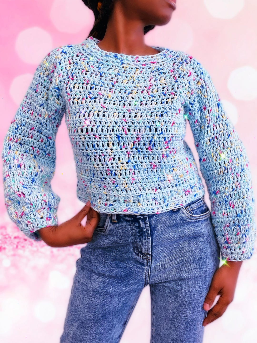The Confetti Crochet Sweater. Digital Crochet Pattern. - Etsy