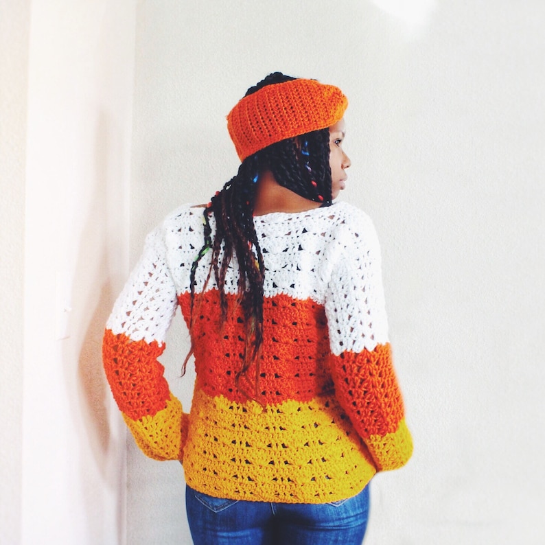 The Candy Corn Crochet Sweater Pattern. Instant Download - Etsy