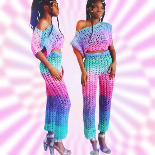 The Peppermint Crochet Lounge Set Pattern. Instant Download - Etsy