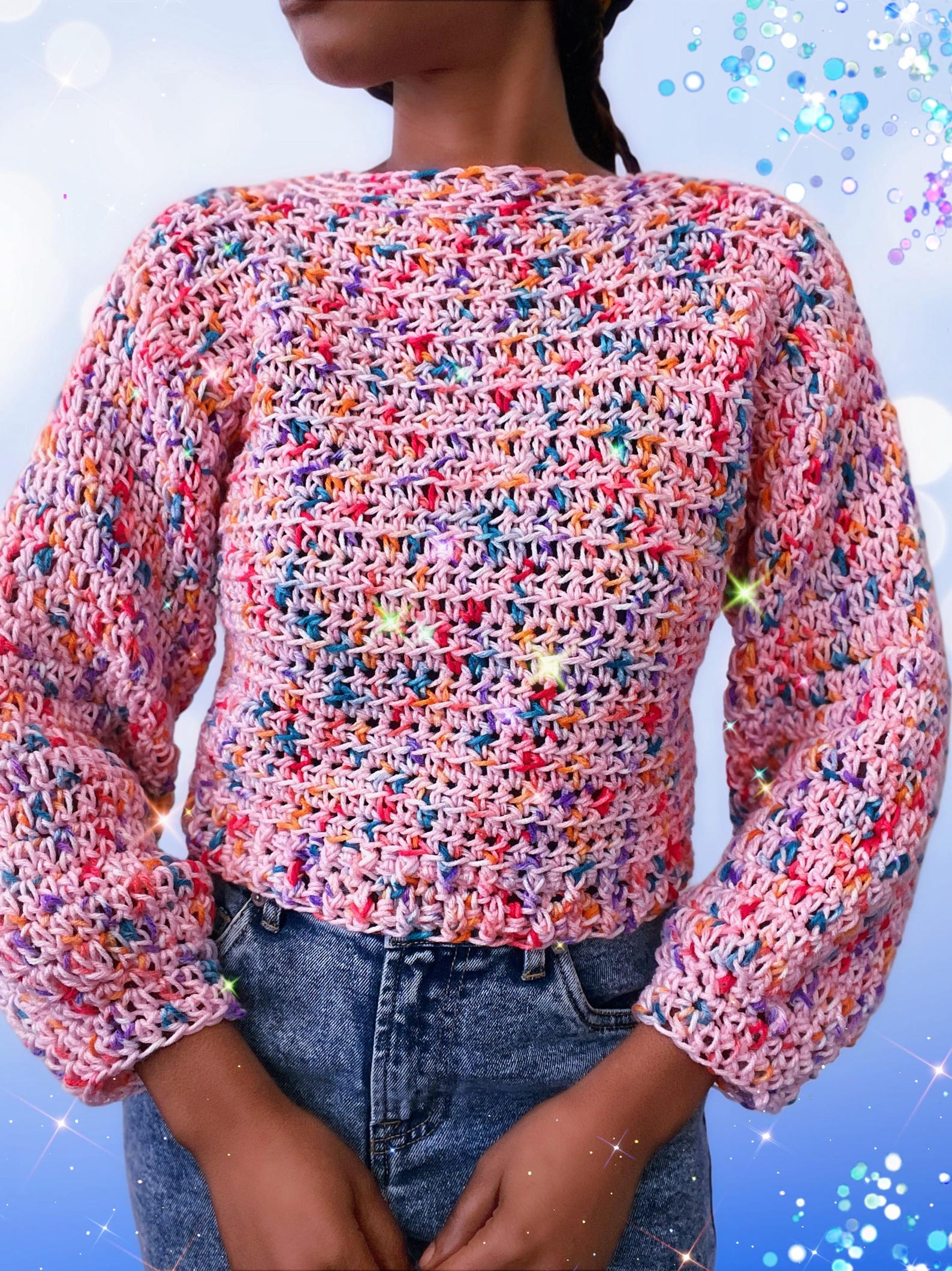 The Confetti Crochet Sweater. Digital Crochet Pattern. - Etsy