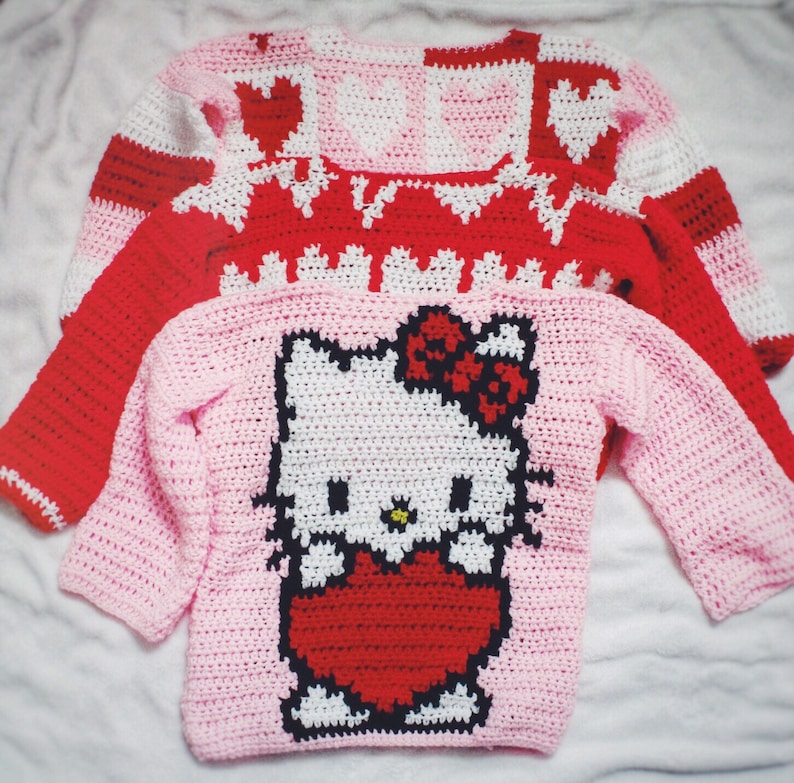 The Hello Heart Crochet Sweater Pattern. Instant Download | Etsy