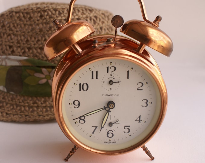 Copper Platted Metal Mechanical Manual Alarm Clock - Etsy