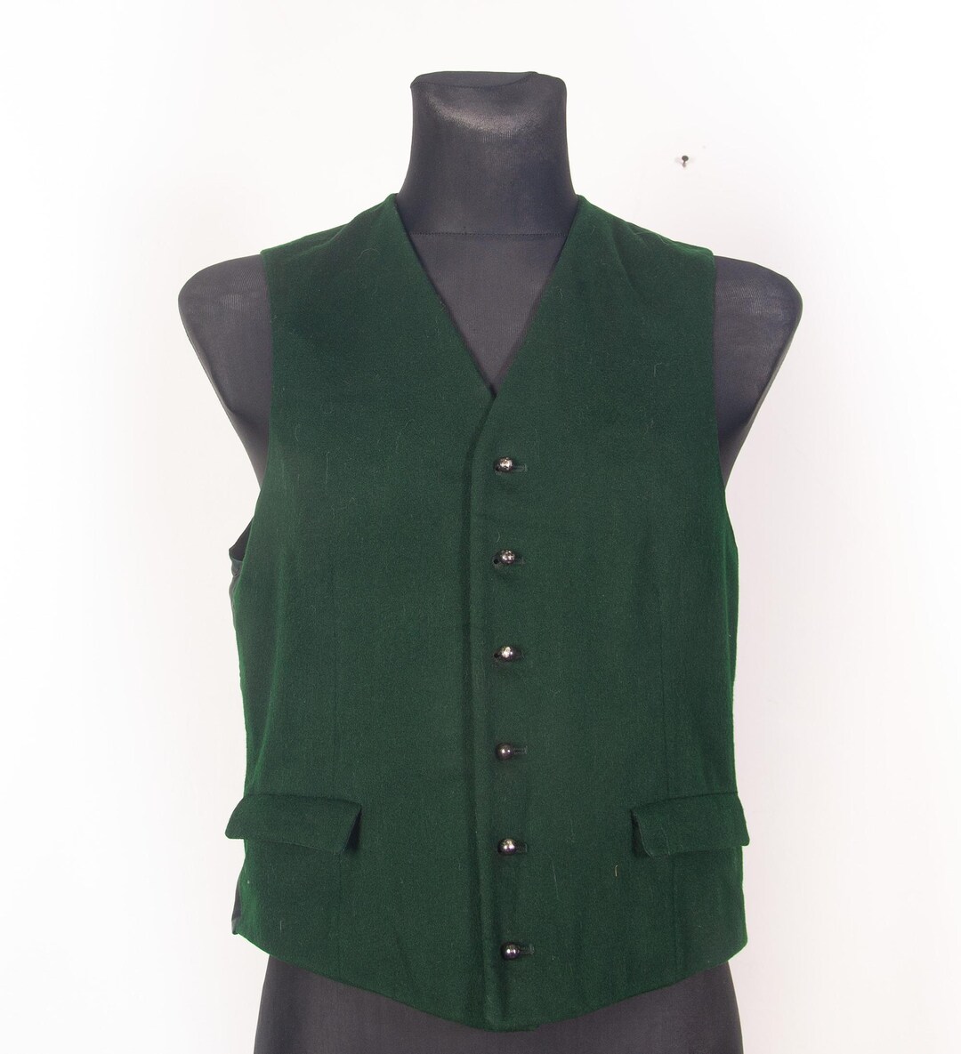 Dark Green Wool Austrian Loden Trachten Vest Waistcoat / Renaissance ...
