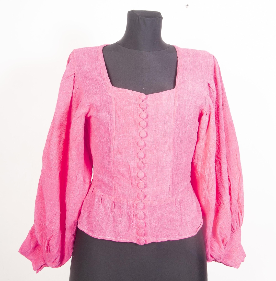 Vtg Indian Cheesecloth Gauze Cotton Ballon Sleeve Blouse / Long Sleeve ...