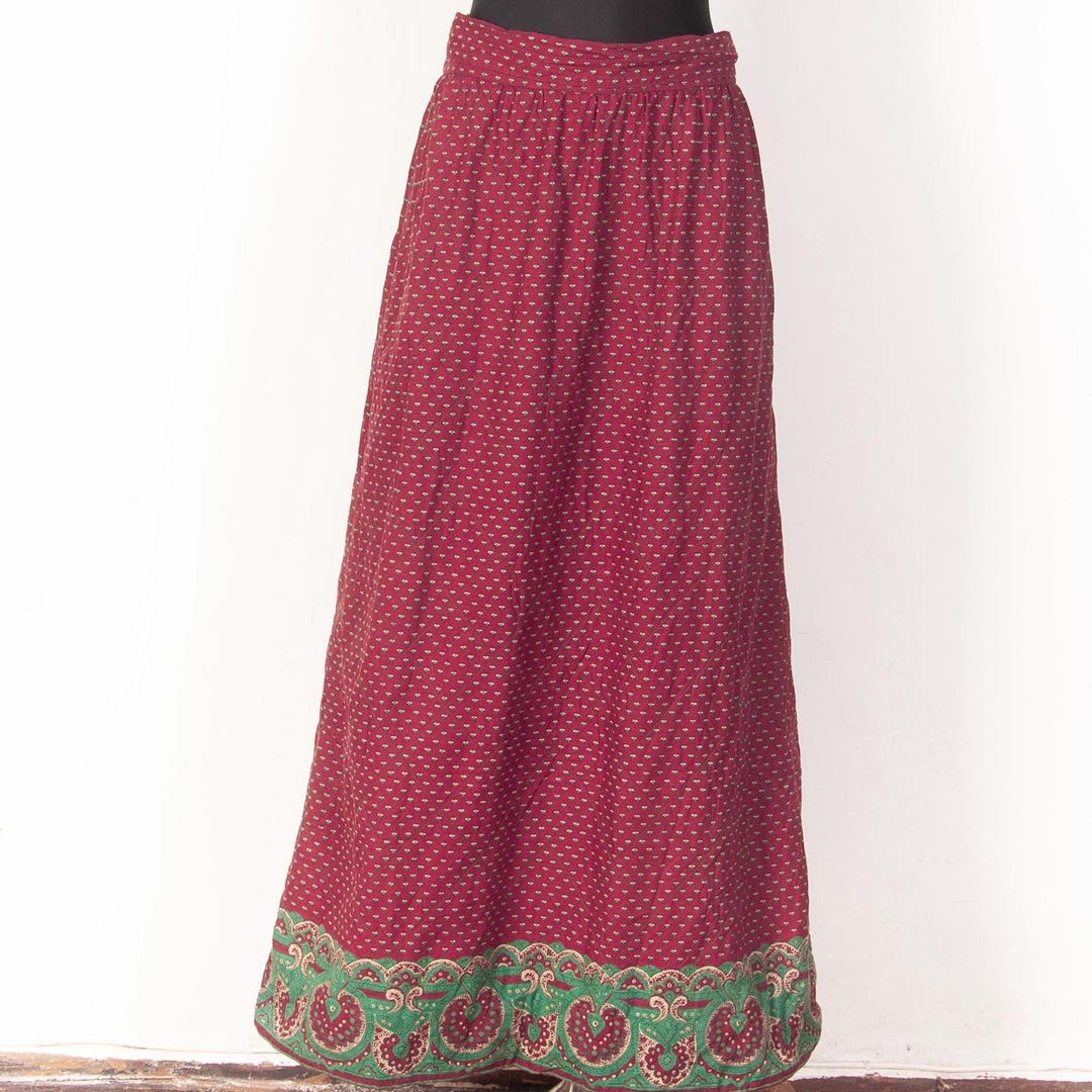Vintage Souleiado Quilted Maxi Skirt: French Provencal Cotton, Size S-M ...