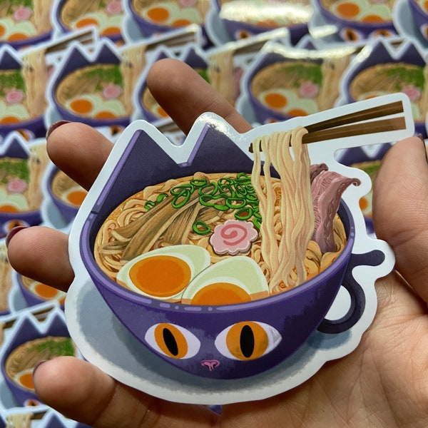 Kitty Ramen Sticker - Etsy