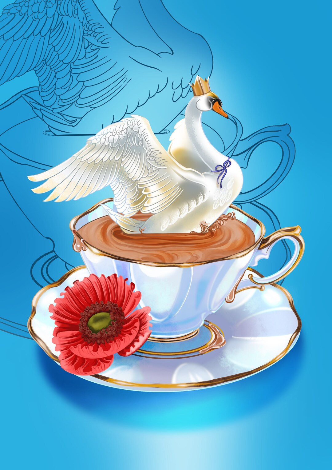 Teacup Swan - Etsy