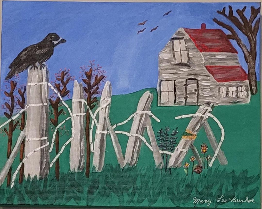 Original 8x10painting on Stretched Canvas. the Friendly Crow . No Frame ...