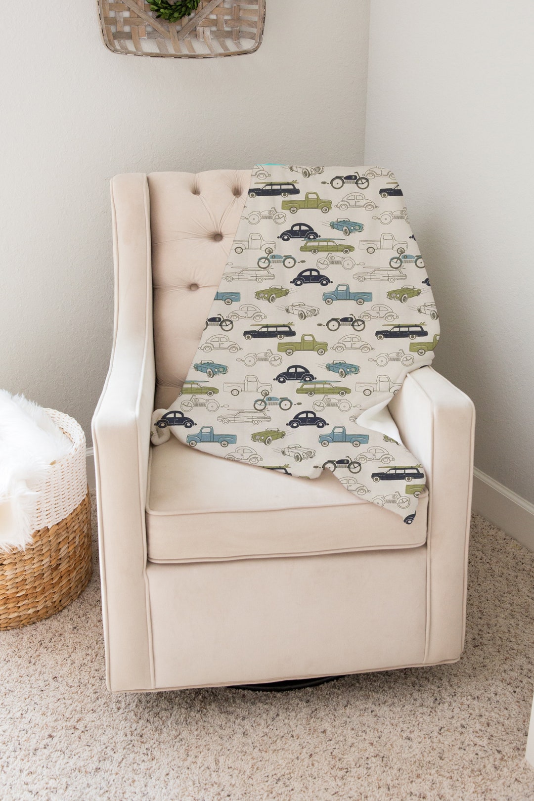 Vintage Cars Minky Blanket - Etsy