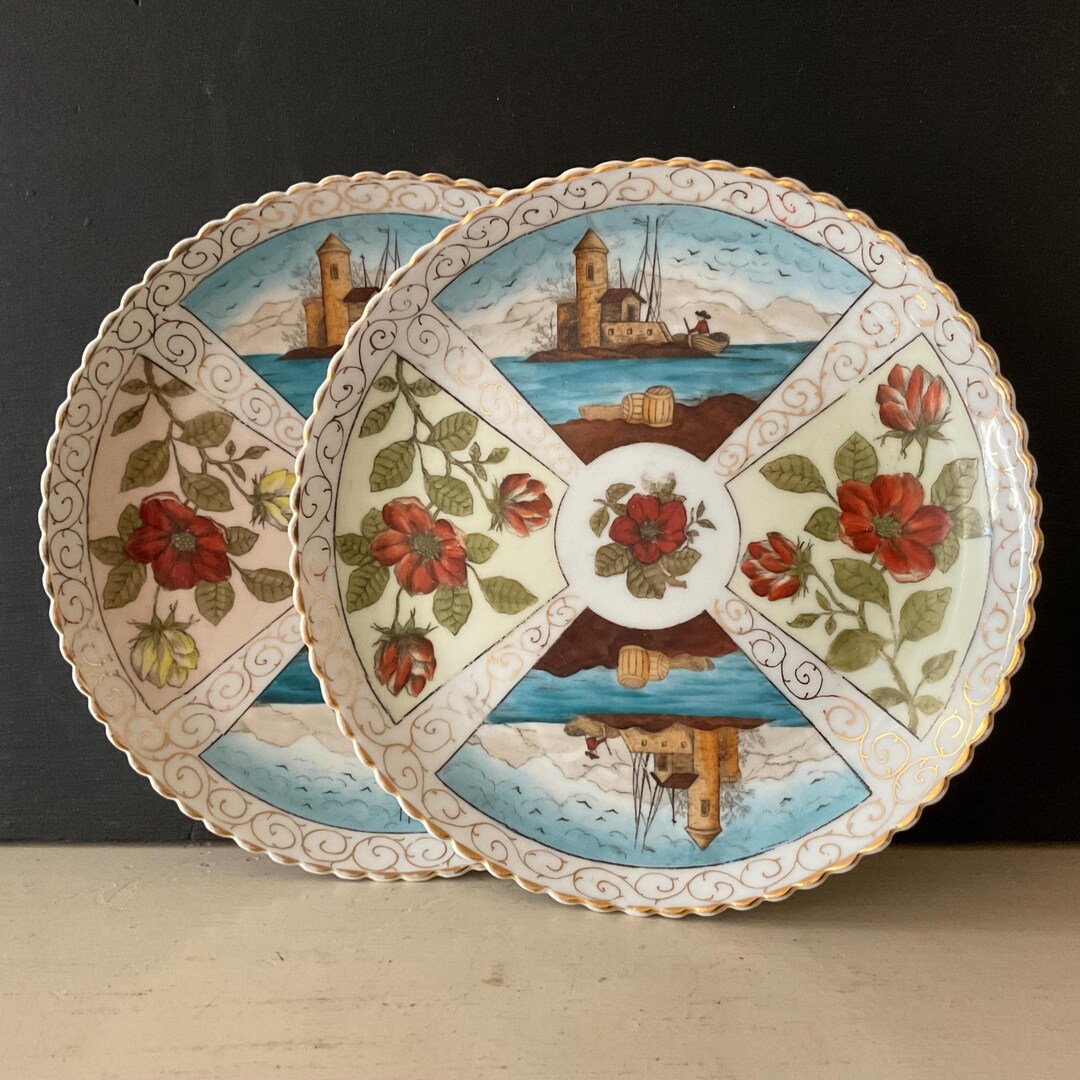 Pair of Decorative Collectible Plates, Unusual, Vintage, 8.5" - Etsy