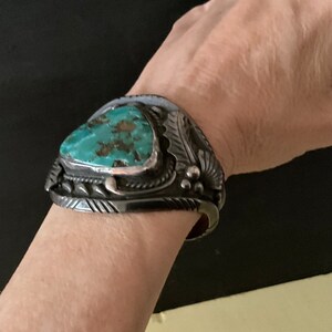 Vintage Navajo Turquoise & Sterling Cuff Bracelet, Indian, Native ...