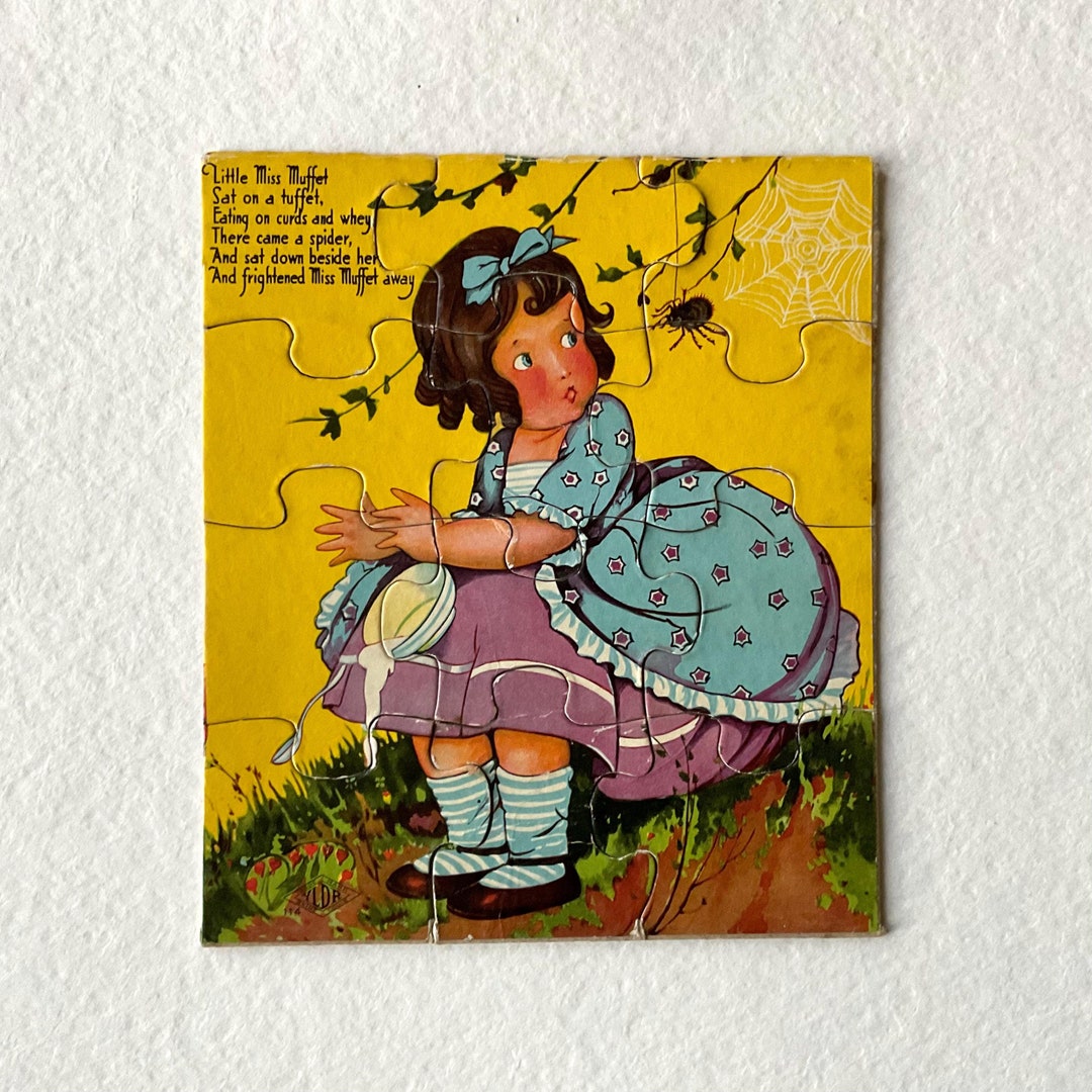 Vintage Little Miss Muffet 12 Piece Jigsaw Puzzle, YLDR Saint Louis ...