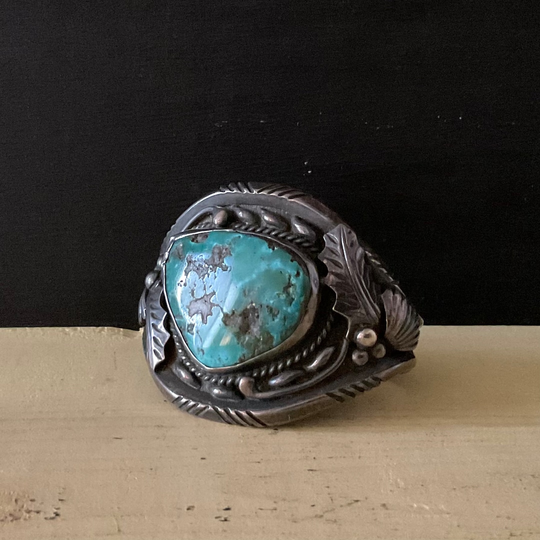 Vintage Navajo Turquoise & Sterling Cuff Bracelet, Indian, Native ...