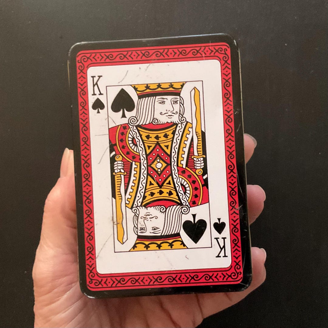 Unique Vintage Playing Card Tin, 4.75" X 3", Poker, Card Player Gift ...