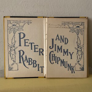 Antique Peter Rabbit and Jimmy Chipmunk Book, 1918, Saalfield ...