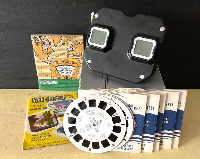 1947 Bakelite View-master in Box, 9 Reels, Catalogue, Made in USA by ...