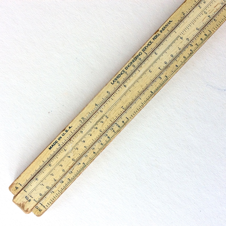 3 Vintage Rulers 96 Lufkin Folding Ruler Wood Slide Rule | Etsy
