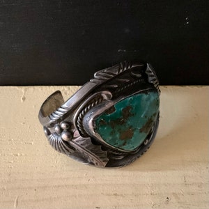Vintage Navajo Turquoise & Sterling Cuff Bracelet, Indian, Native ...