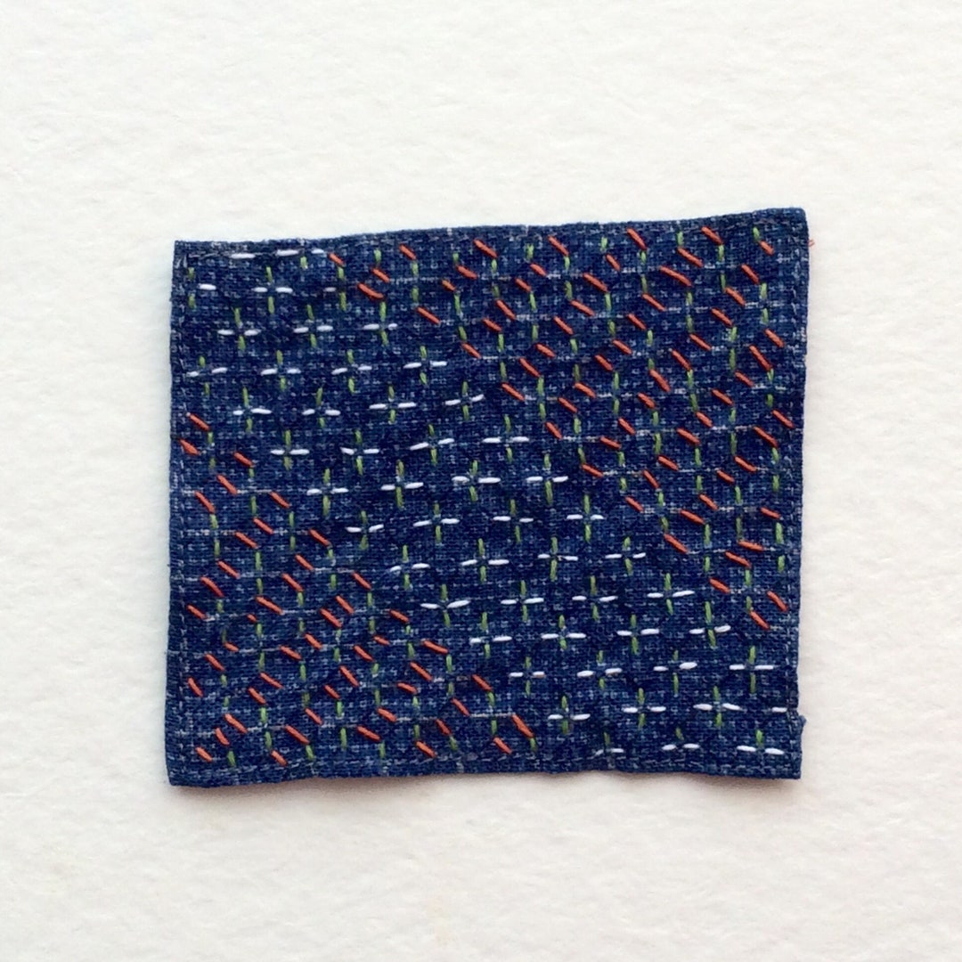 Handstitched Sashiko Embroidery Patch, Lightweight Sew on Patch ...