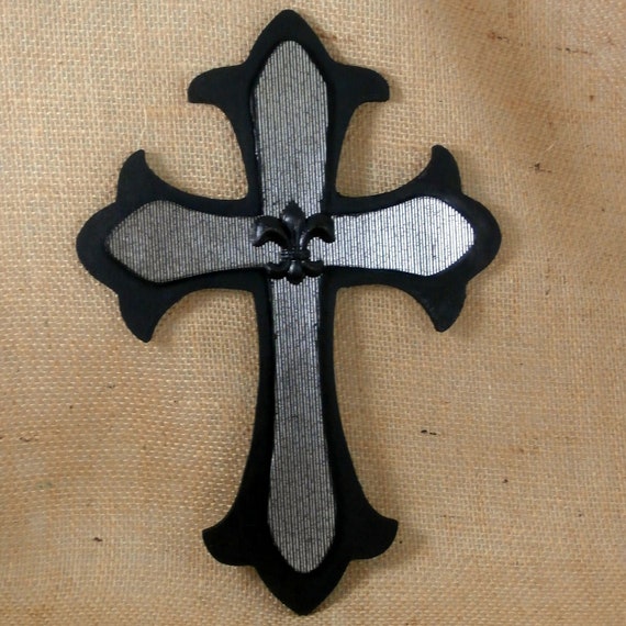 Items similar to Black Silver Cross on Etsy