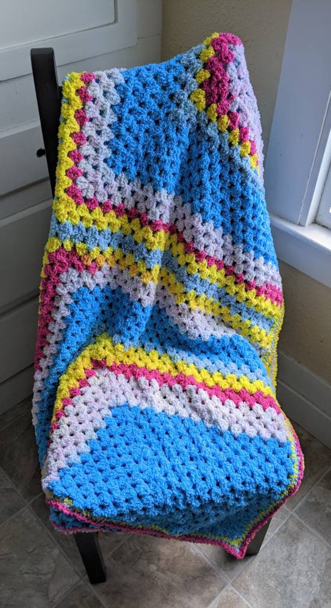 Mitered in the Middle Crochet Blanket Handmade Blanket - Etsy