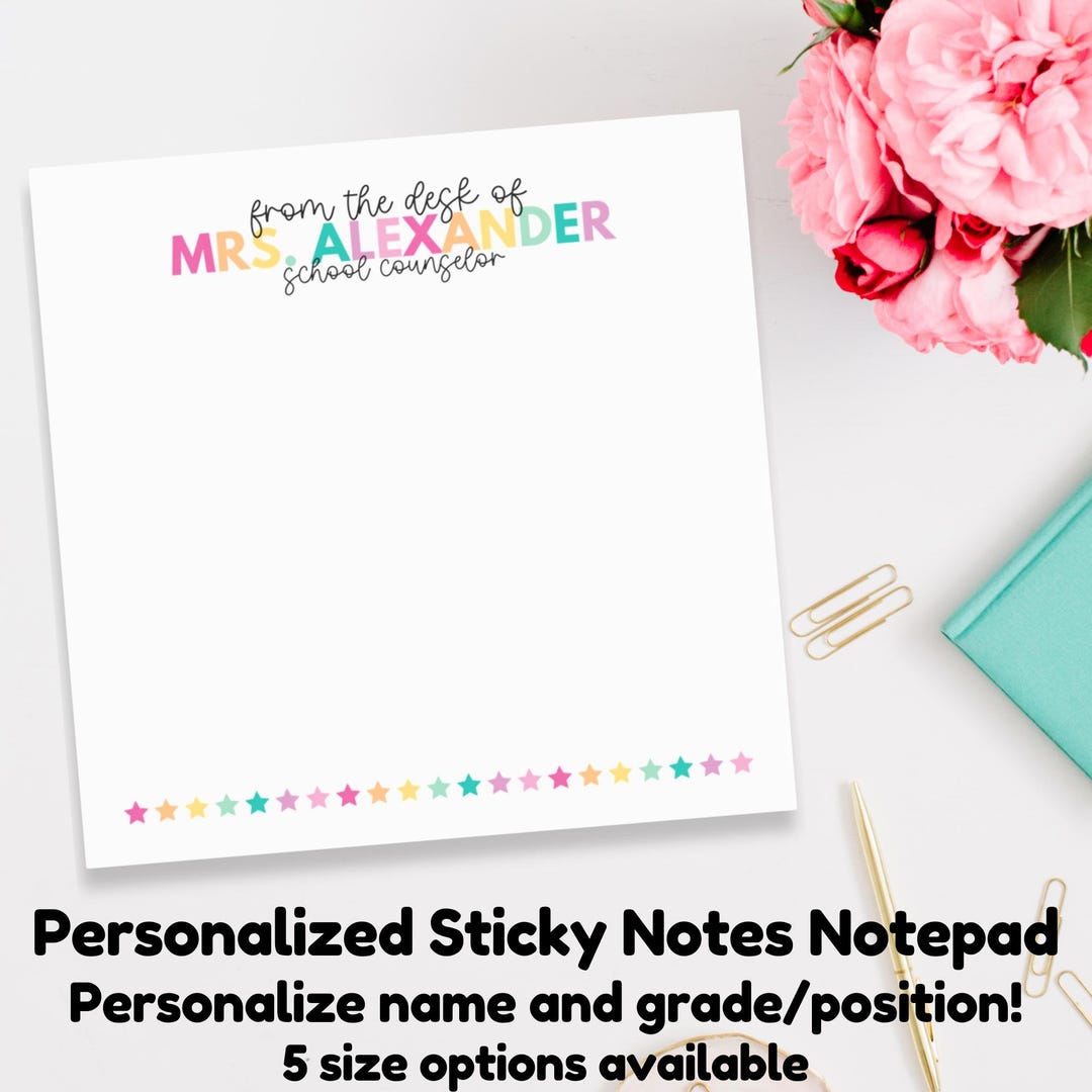 From the Desk of Teacher Notepad, Personalized Notepad for Teacher ...