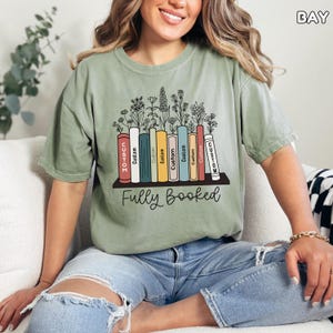 Comfort Colors Custom Bookshelf Tshirt, Personalized Favorite Books ...