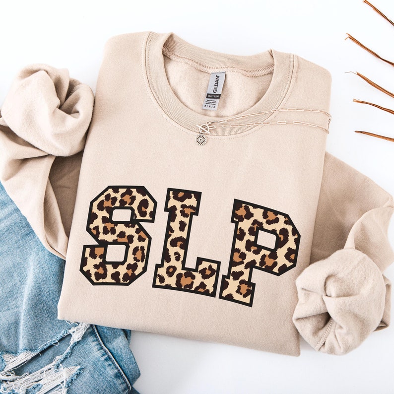 Leopard Print Slp Sweatshirt, Speech Therapy Sweatshirt, Speech ...
