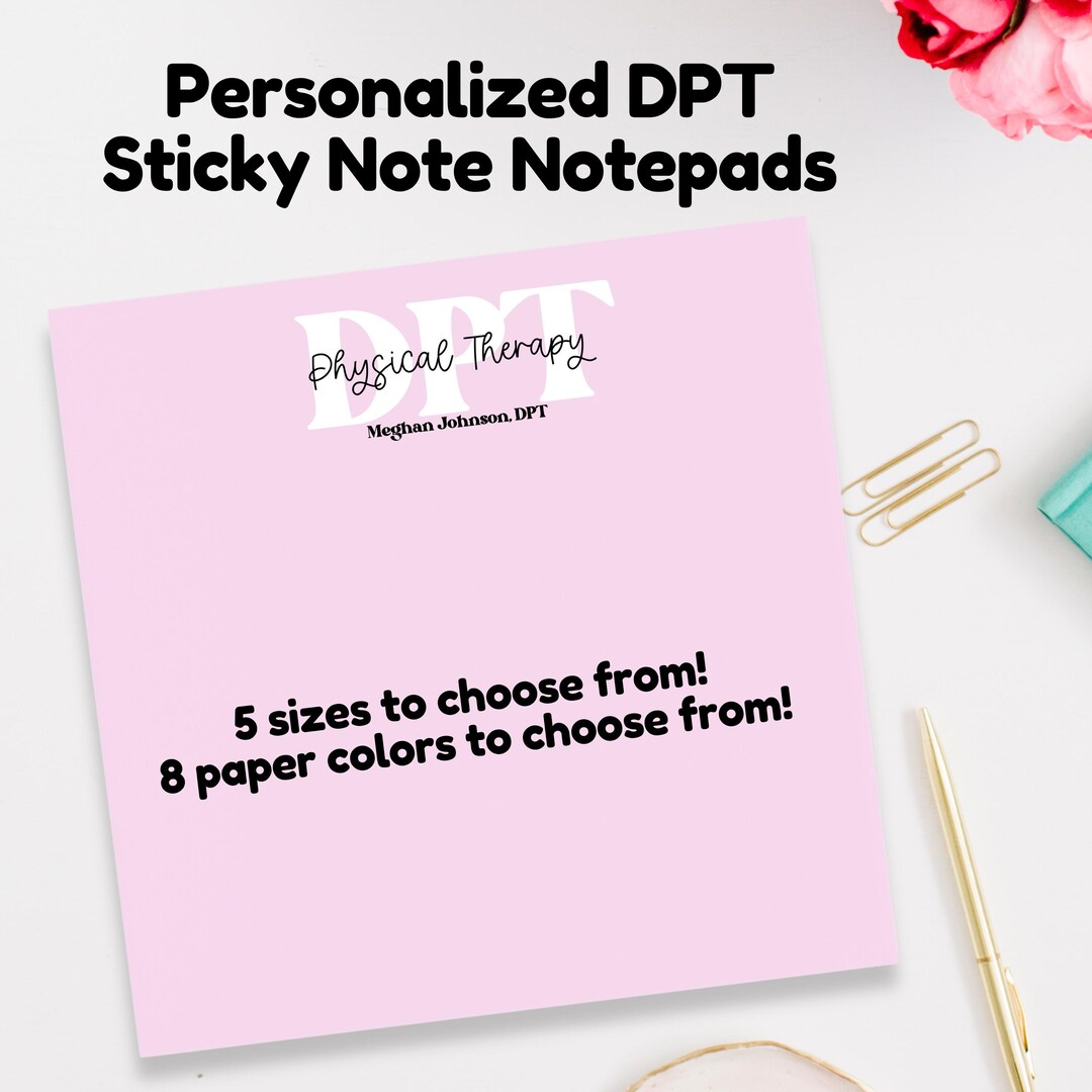 Personalized Sticky Notes Notepad for Physical Therapy Gifts, DPT ...