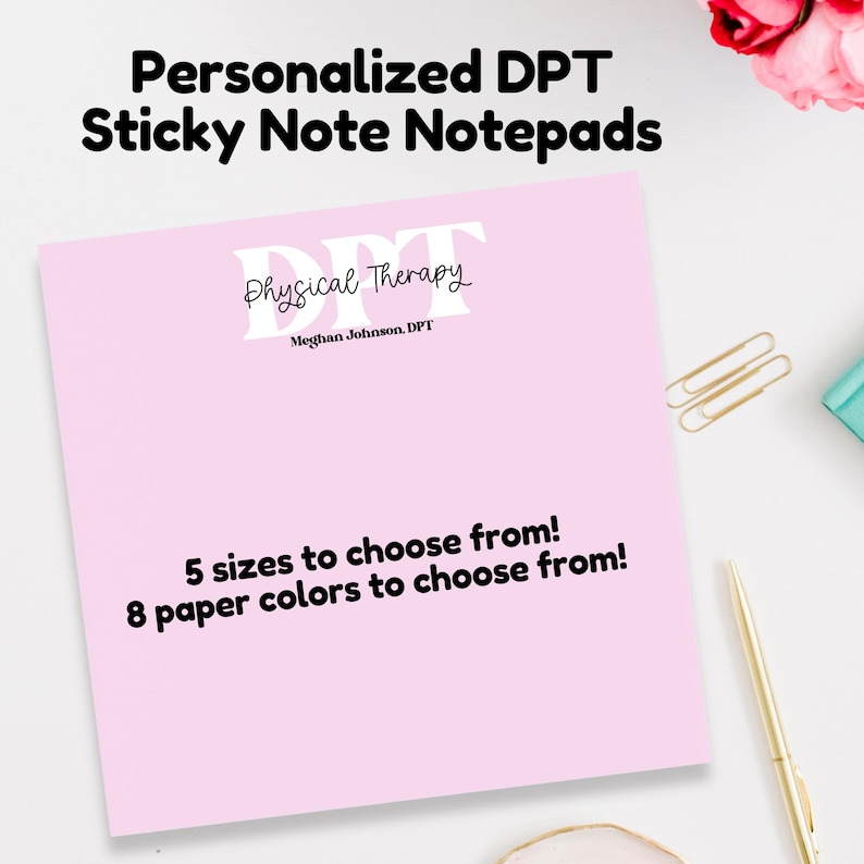 Personalized Sticky Notes Notepad for Physical Therapy Gifts, DPT ...