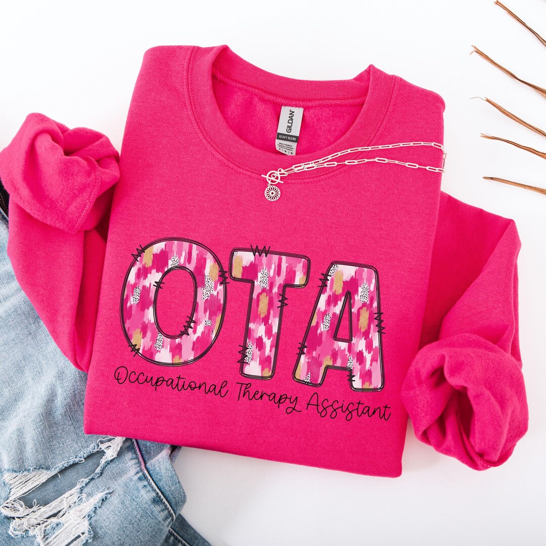 Pink and Gold Occupational Therapy Assistant Doodle Letter Sweatshirt ...