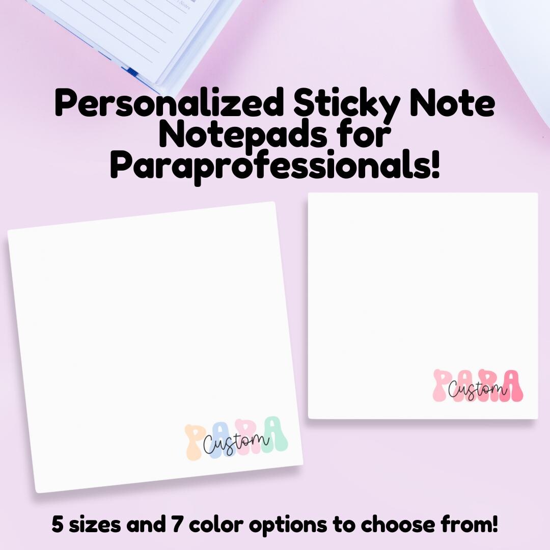 Personalized Para Sticky Notes, Paraprofessional Gifts, Special ...
