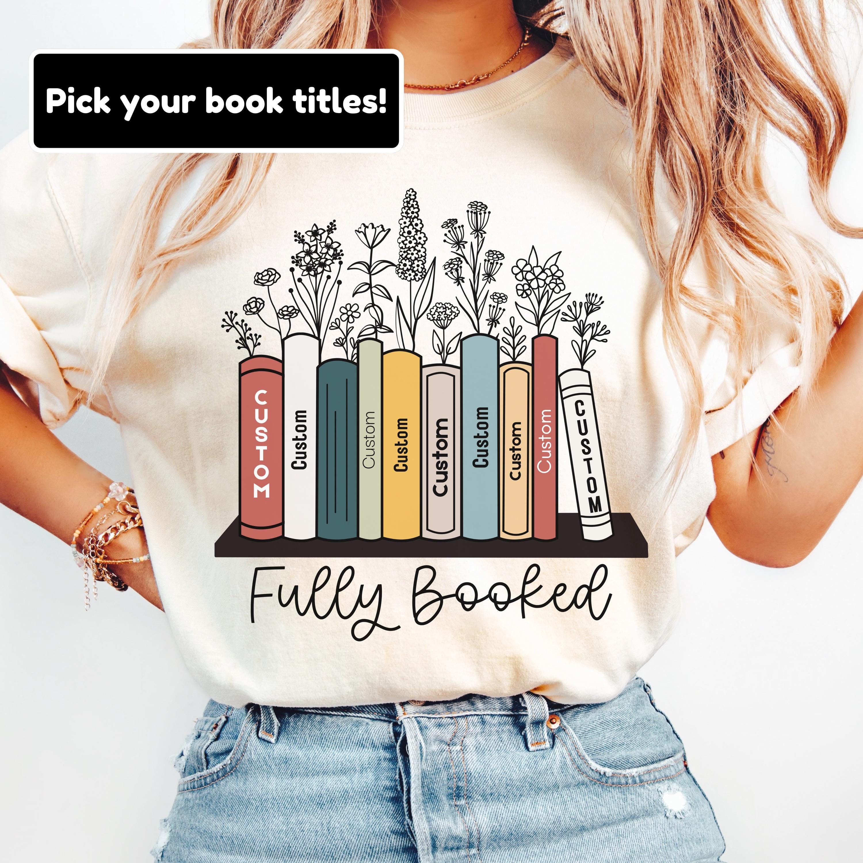Comfort Colors Custom Bookshelf Tshirt, Personalized Favorite Books ...