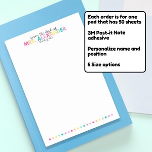 From the Desk of Teacher Notepad, Personalized Notepad for Teacher ...