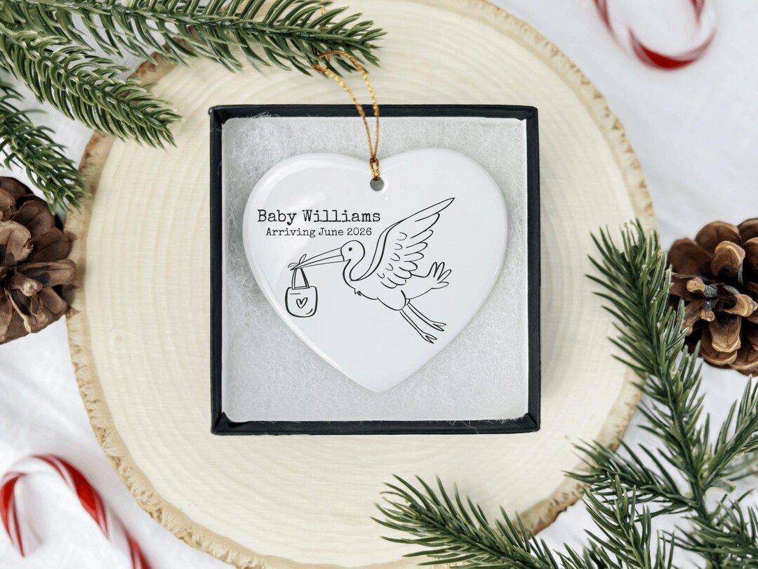 Stork Pregnancy Announcement Ornament – Grandparent Reveal Keepsake - Etsy
