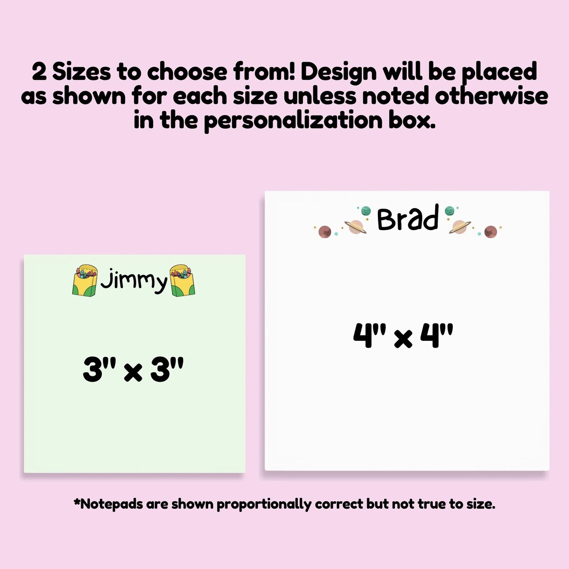 Personalized Sticky Notes for Kids, Custom Kids Sticky Notes, Kids ...