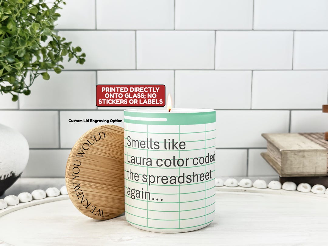 Funny Spreadsheet Candle Gift for Coworker Gift Corporate Candle Gifts ...