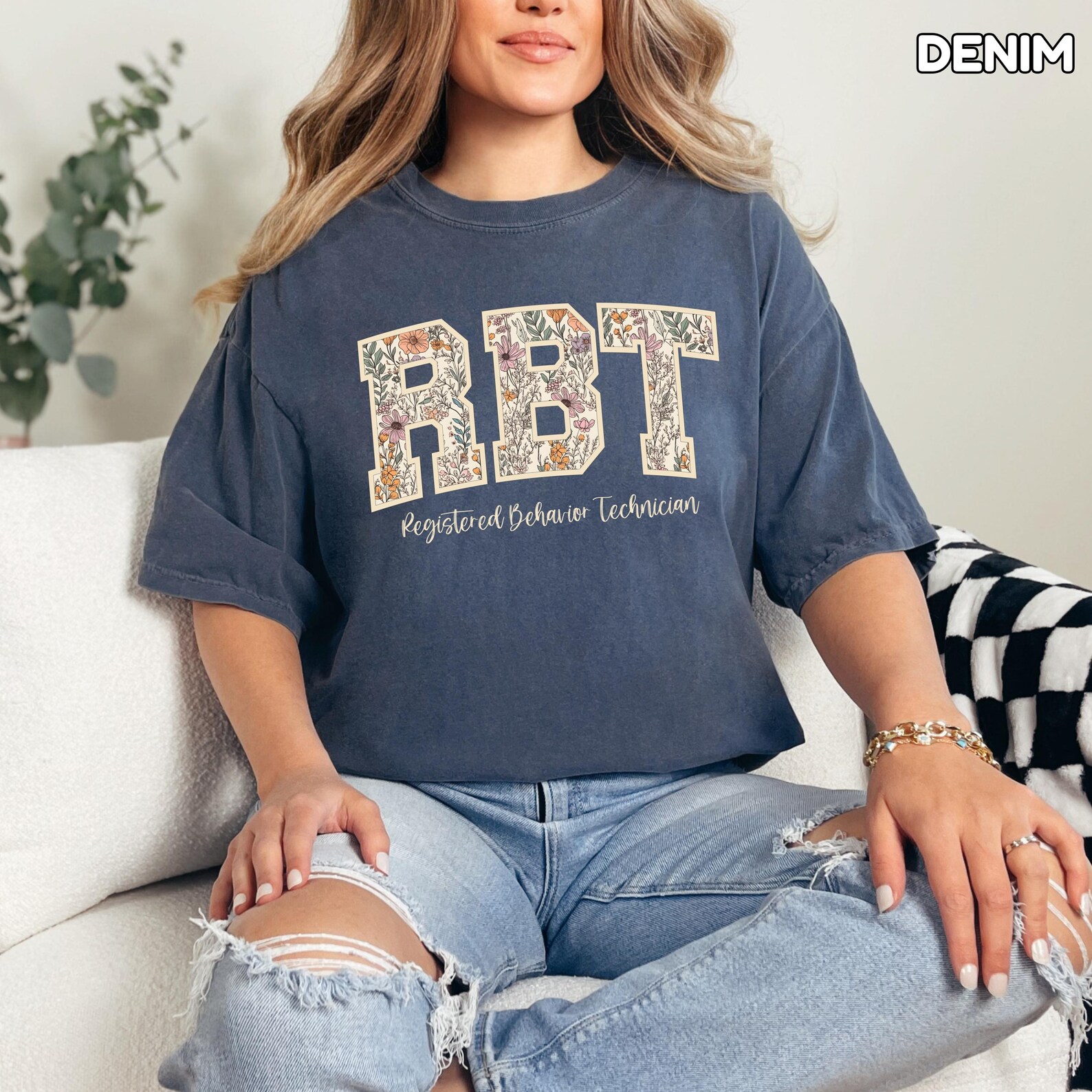 Comfort Colors Floral RBT Shirts Registered Behavior Technician Tshirt ...