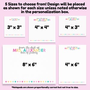From the Desk of Teacher Notepad, Personalized Notepad for Teacher ...