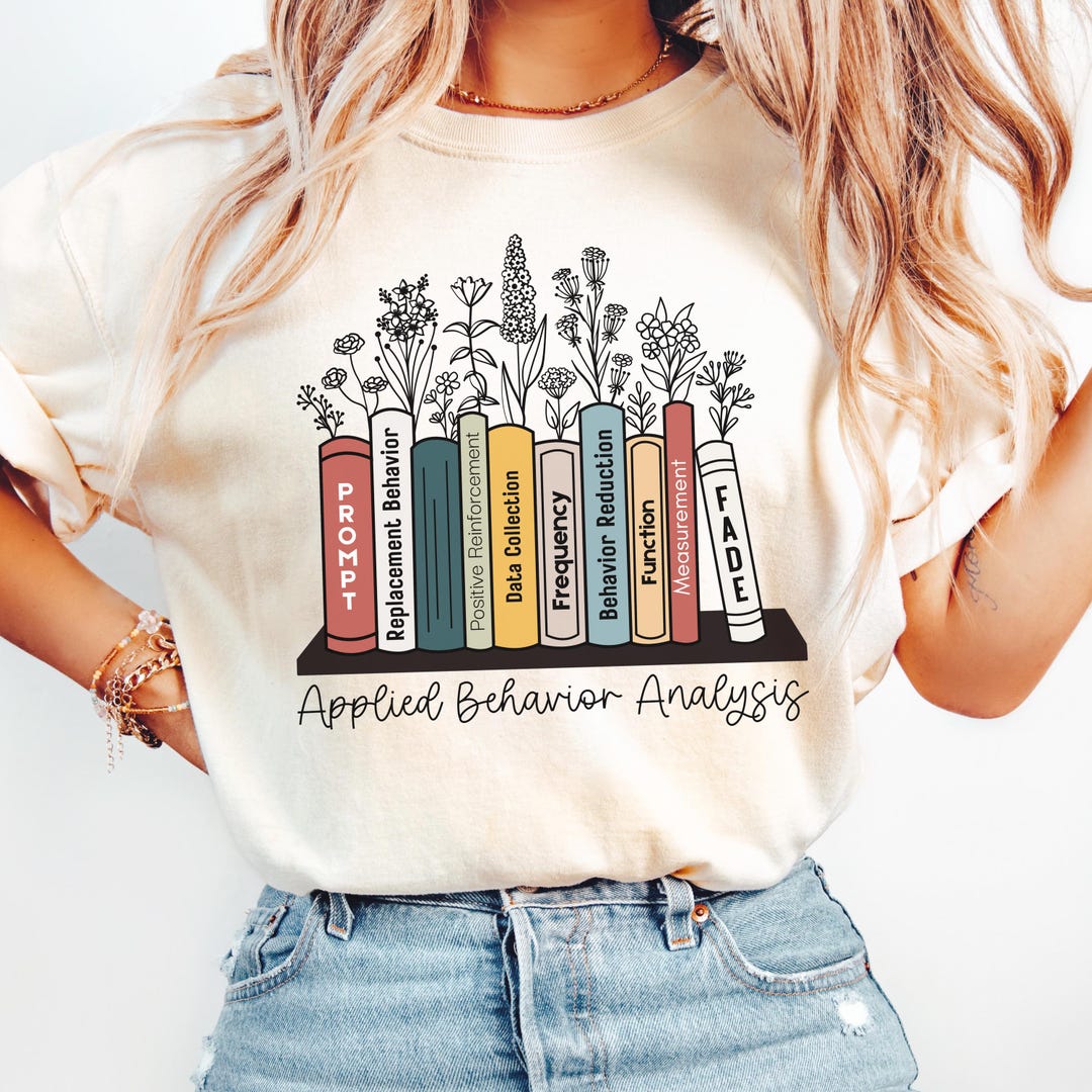 Comfort Colors Floral ABA Shirts, Book Lover BCBA Shirt, RBT Shirts ...