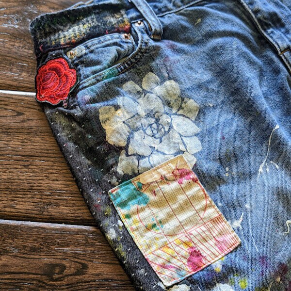 Splatter Paint Jeans - Etsy