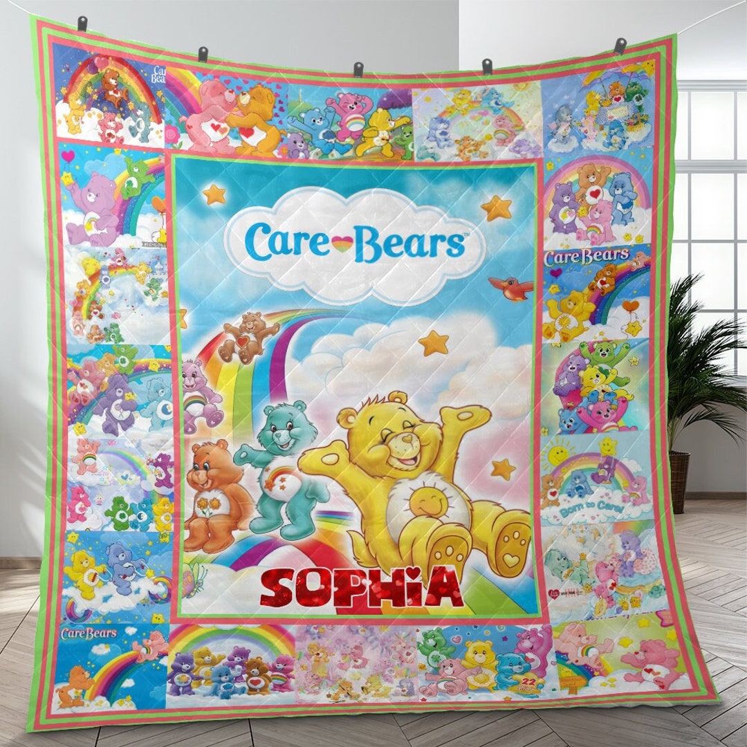 Care Bears Quilt Blanket Personalized Care Bears Fleece - Etsy
