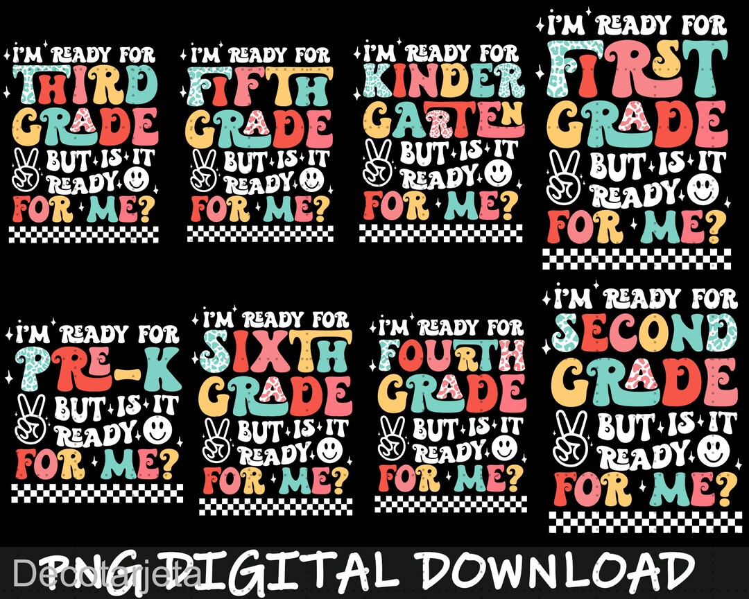 Back to School Png Bundle I'm Ready for Kindergarten but - Etsy
