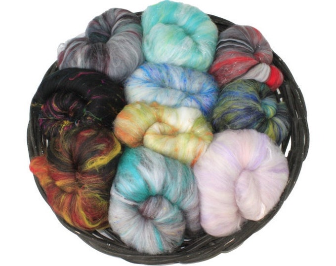 Luxury Mini Batt Set Spinning Fiber Mystery Wool Batts - Etsy
