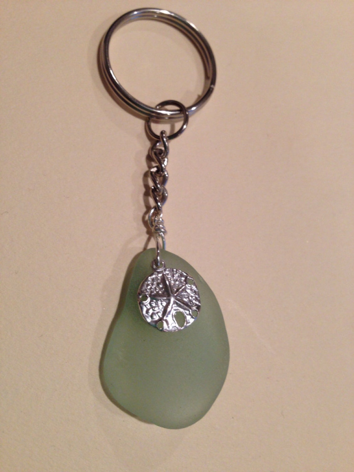 Sea Glass Key Chain - Shell, Sand Dollar, Sailboat, Starfish or Turtle ...