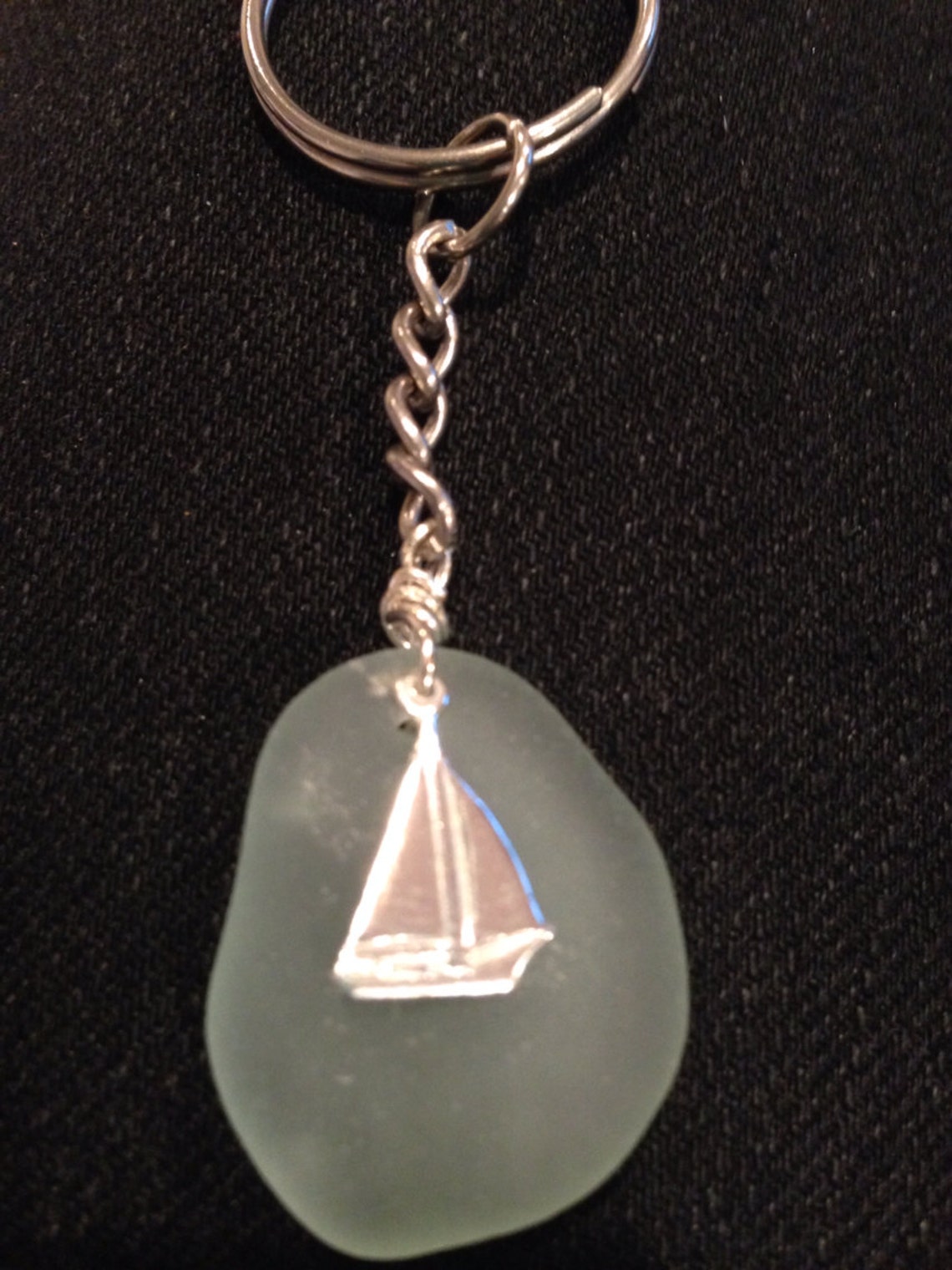 Sea Glass Key Chain Shell Sand Dollar Sailboat Starfish - Etsy