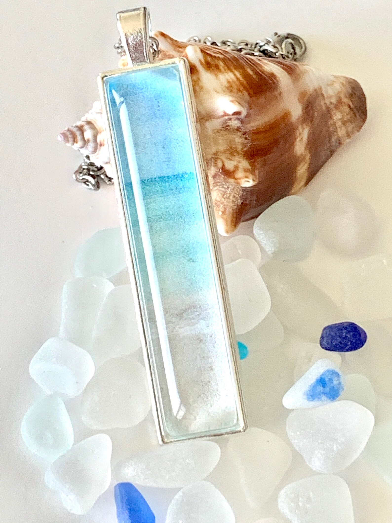 Beach Scene Necklace Ocean Colors Photo Necklace Beachy - Etsy