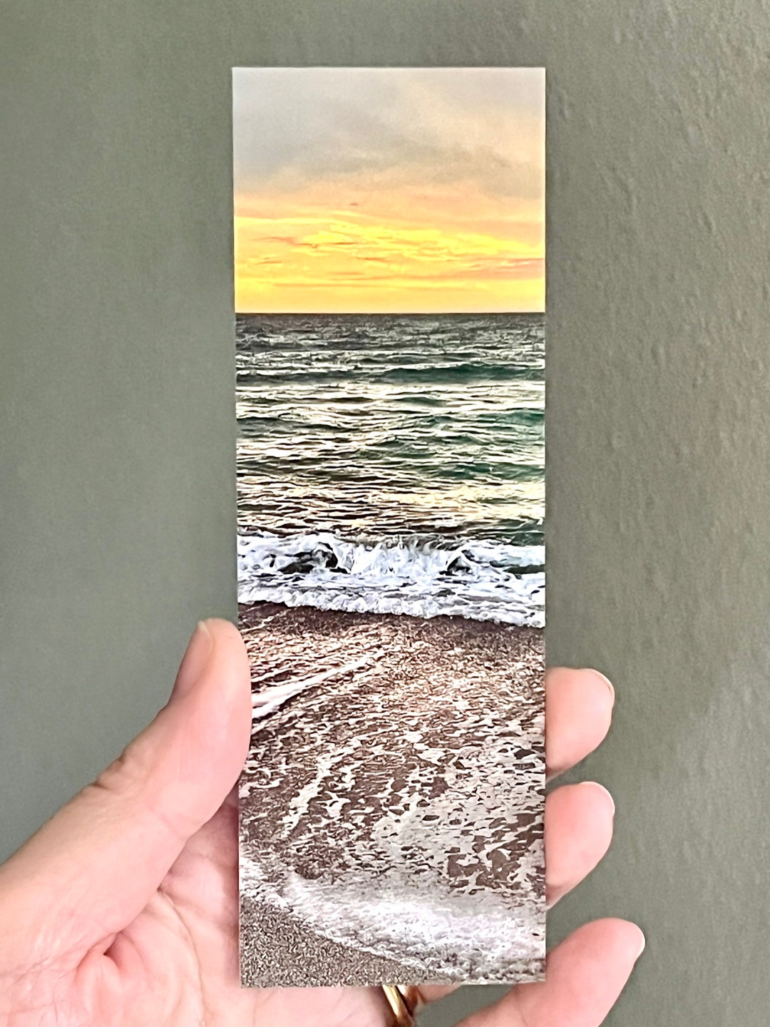 Beach Bookmark, Ocean Sunset Photo Bookmark, Beach Lover Bookmark, Book ...