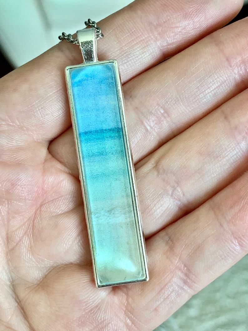Beach Scene Necklace Ocean Colors Photo Necklace Beachy - Etsy